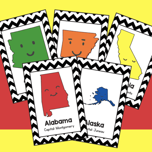 50 States Flash Cards (with Capitols) – Mulberry Wind Acres
